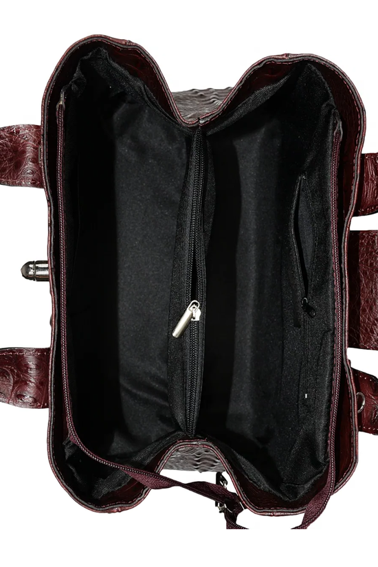 Melody - Vera Pelle Stampa Cocco – Colore Bourdeaux – YULUBAGS