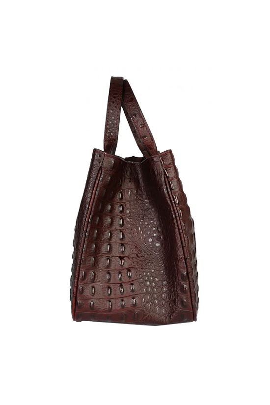 Melody - Vera Pelle Stampa Cocco – Colore Bourdeaux – YULUBAGS