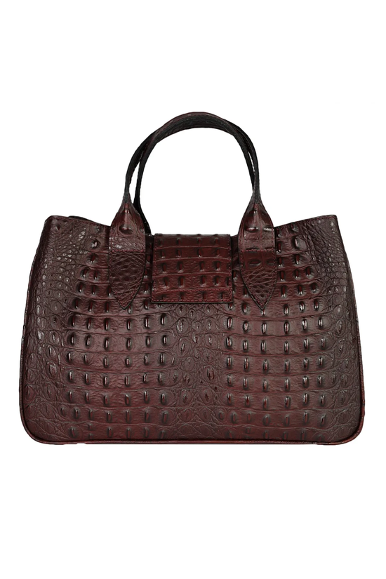 Melody - Vera Pelle Stampa Cocco – Colore Bourdeaux – YULUBAGS